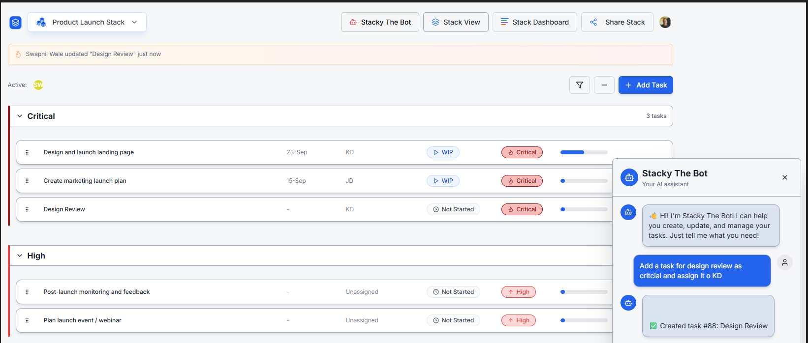 TaskStack.ai : Free AI Task Management Software