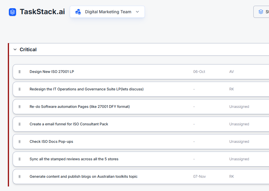TaskStack.ai : Free AI Task Management Software